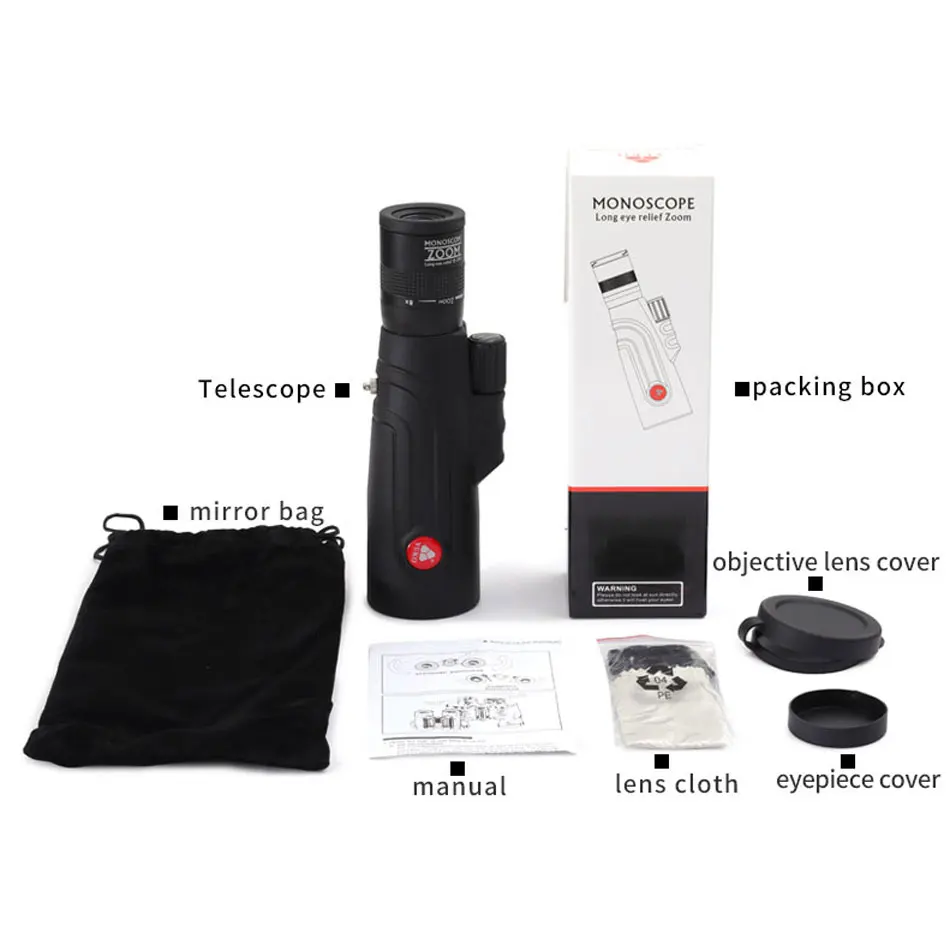 Yuko 8-20x50 Monocular High Powered Zoom Telescope All Optical Glass ...