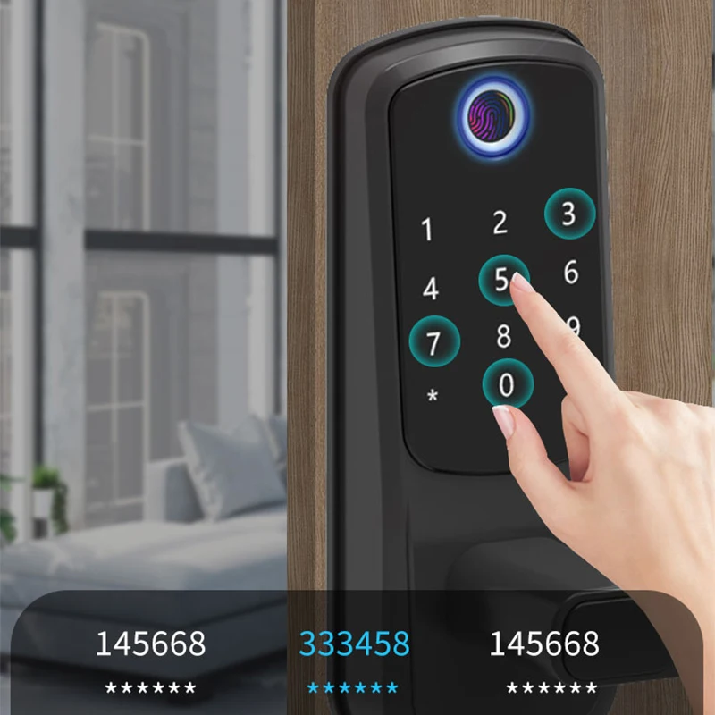 Tuya WIFI Biometric Fingerprint APP TTLock Bluetooth Password IC Card Code Key Safety Deadbolt ...