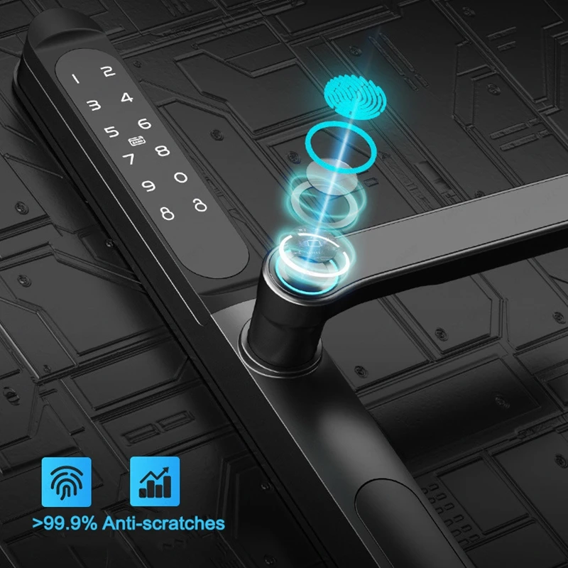 ZHDCOOKEY Fingerprint Biometric Slim Waterproof Smart Door Lock ...