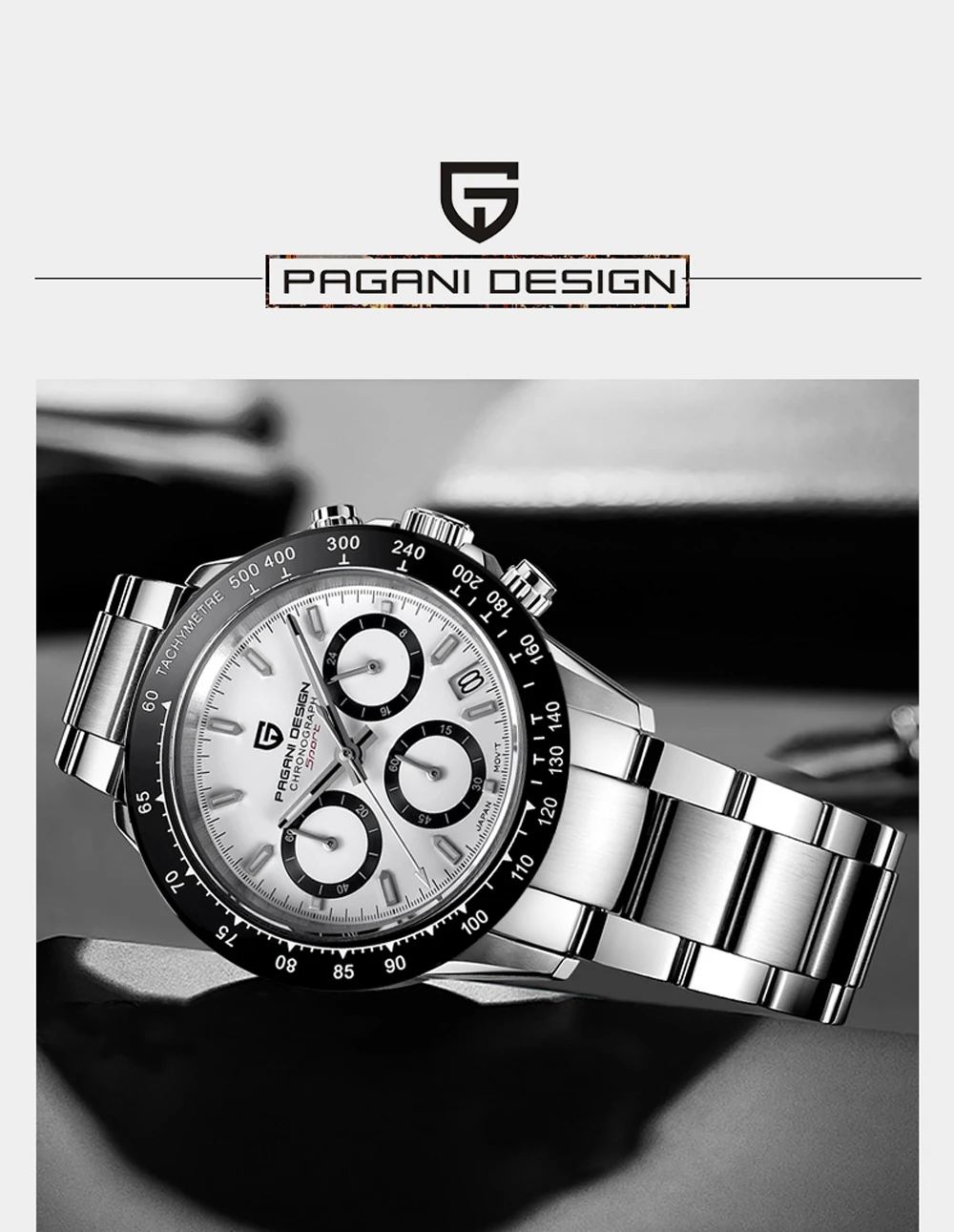 New PAGANI DESIGN Chronograph Luxury Quartz Wrist Watch For Men Automatic Date 100M Waterproof ...