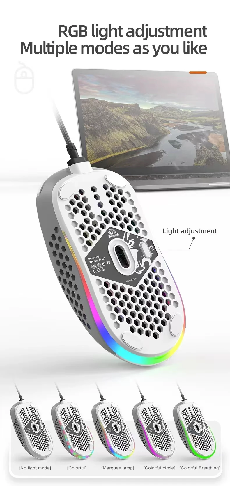 Ultralight Gaming Mouse or 24 Inch 75Hz FHD Computer Monitor 1080P Thin ...