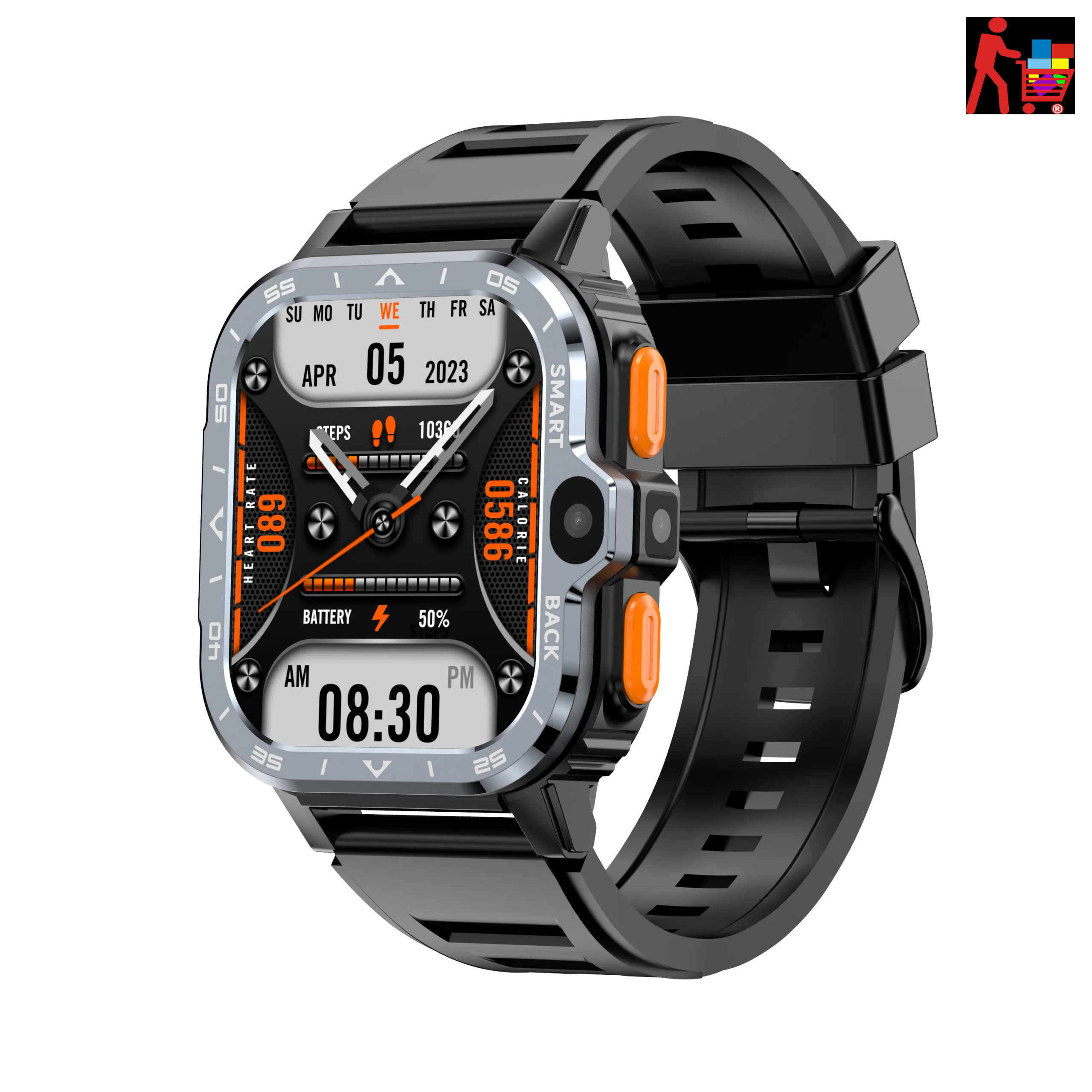 Pgd Dual Camera Smart Watch 203 For Men Business Heart Rate Monitor Pgd Watch Pluggable Sim
