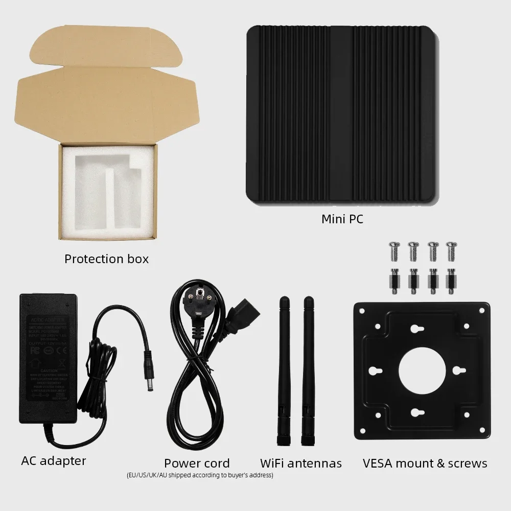 XCY Fanless Mini PC Intel Core i7 4500U i5 4200U Gigabit Ethernet HDMI ...