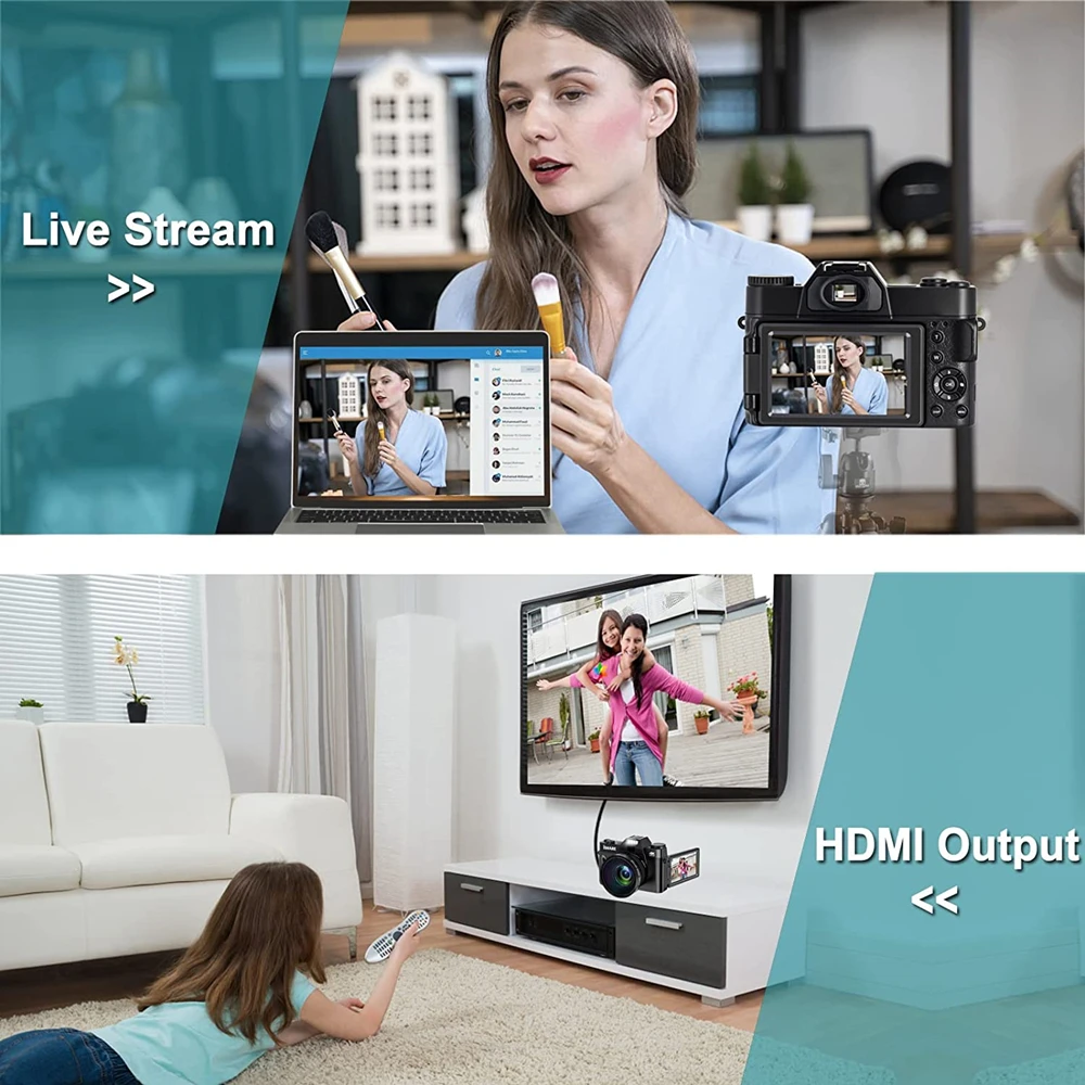 4K Digital Camera for Photography 48MP WiFi Autofocus Compact Video Camera 16X Digital Zoom Anti ...