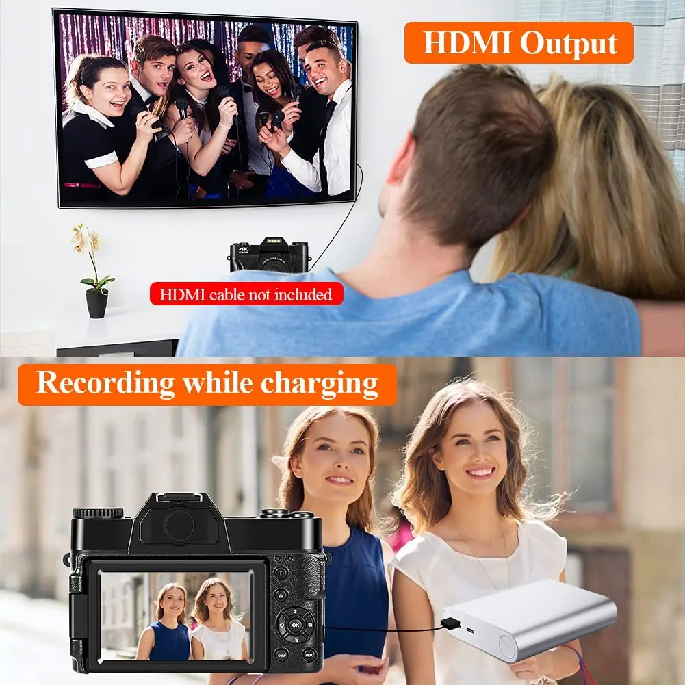4K Digital Camera for Photography 48MP WiFi Autofocus Compact Video Camera 16X Digital Zoom Anti ...