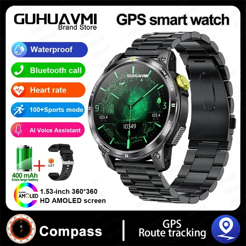 Outdoor Professional GPS Trajectory Smart Watch 1.5" HD Screen ...