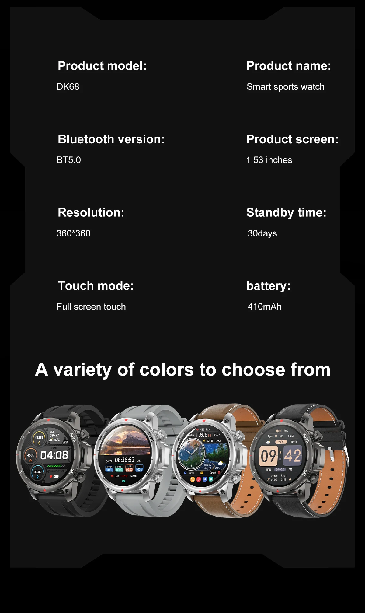 New high-end men's smart Bluetooth call smartwatch IP67 GPS sports ...