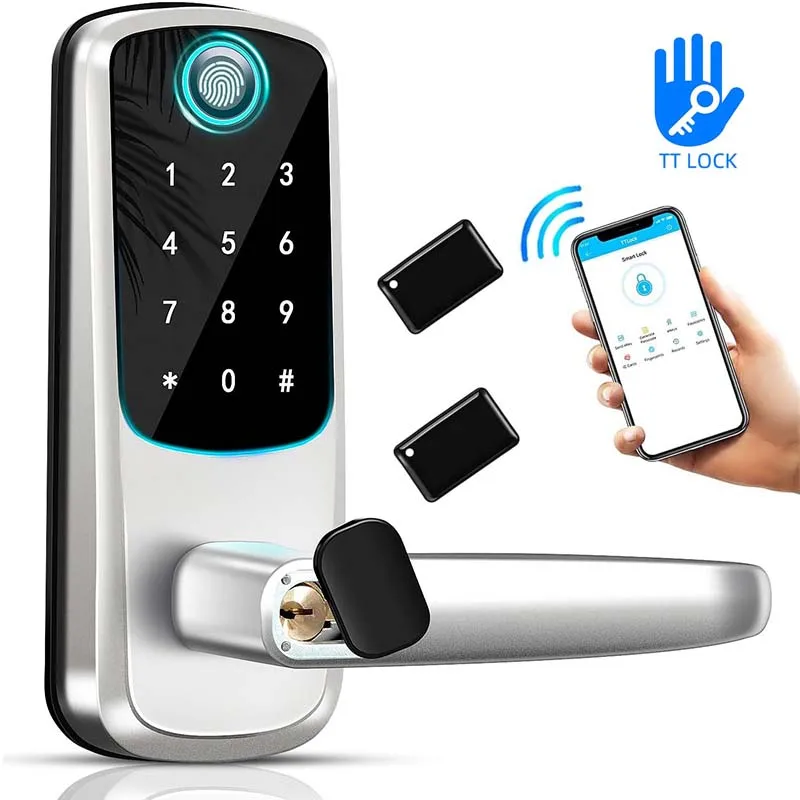CIEPOJIT Smart Lock 5 In 1 Door Lock With Handle Biometric Technology ...